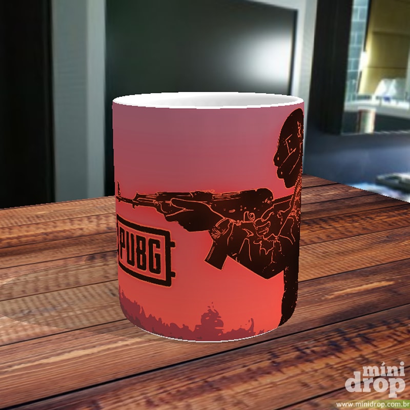 Caneca do Pubg - Assault Rifle Vermelha - Colecionáveis Gamer